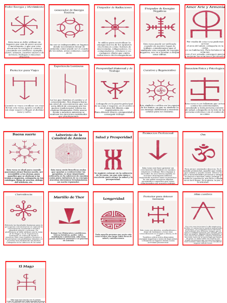 Cartas de Runas Feng Shui para Imprimir | PDF