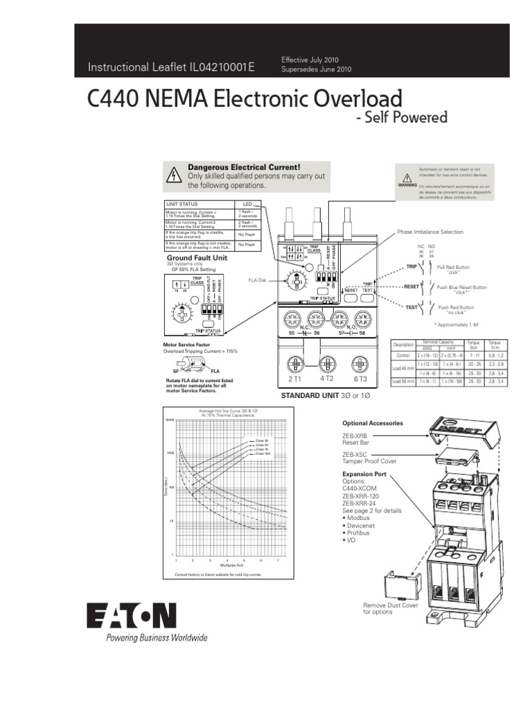 C440 NEMA Electronic Overload - Self Powered | PDF
