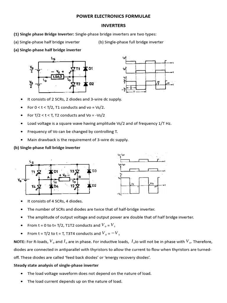 Power Electronics Formulae | PDF