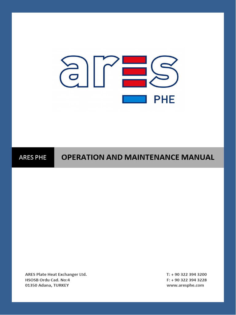 ARES Manual | PDF | Heat Exchanger | Valve