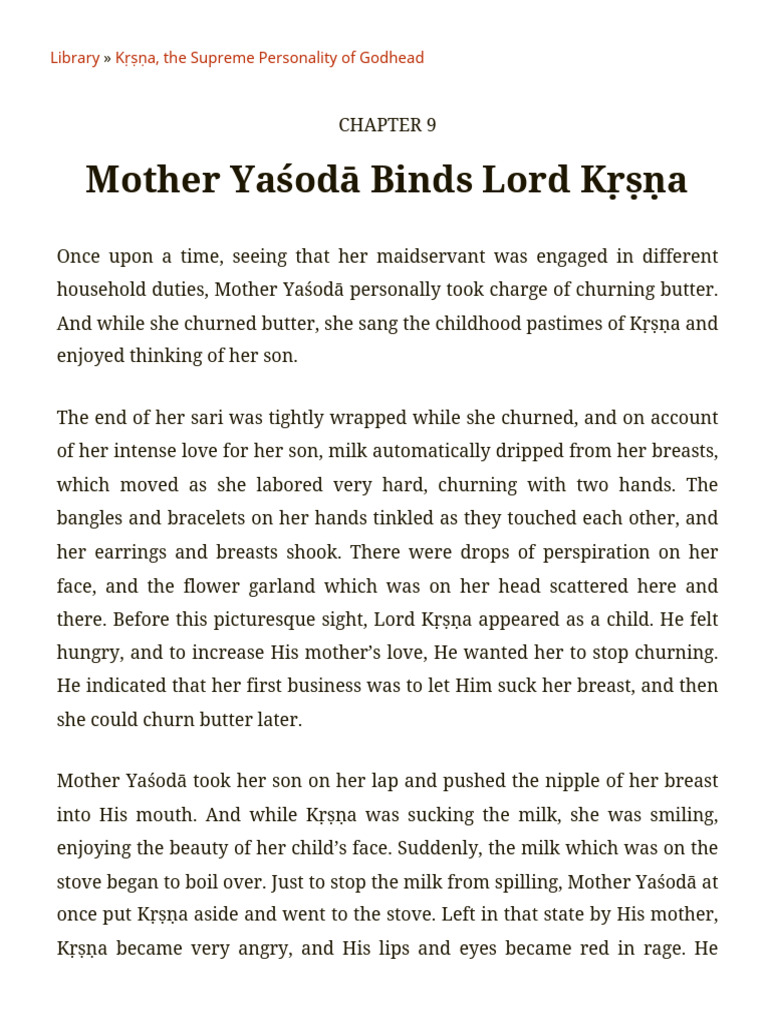 Mother Yashoda Binds Krishna | PDF | Krishna | Hinduism