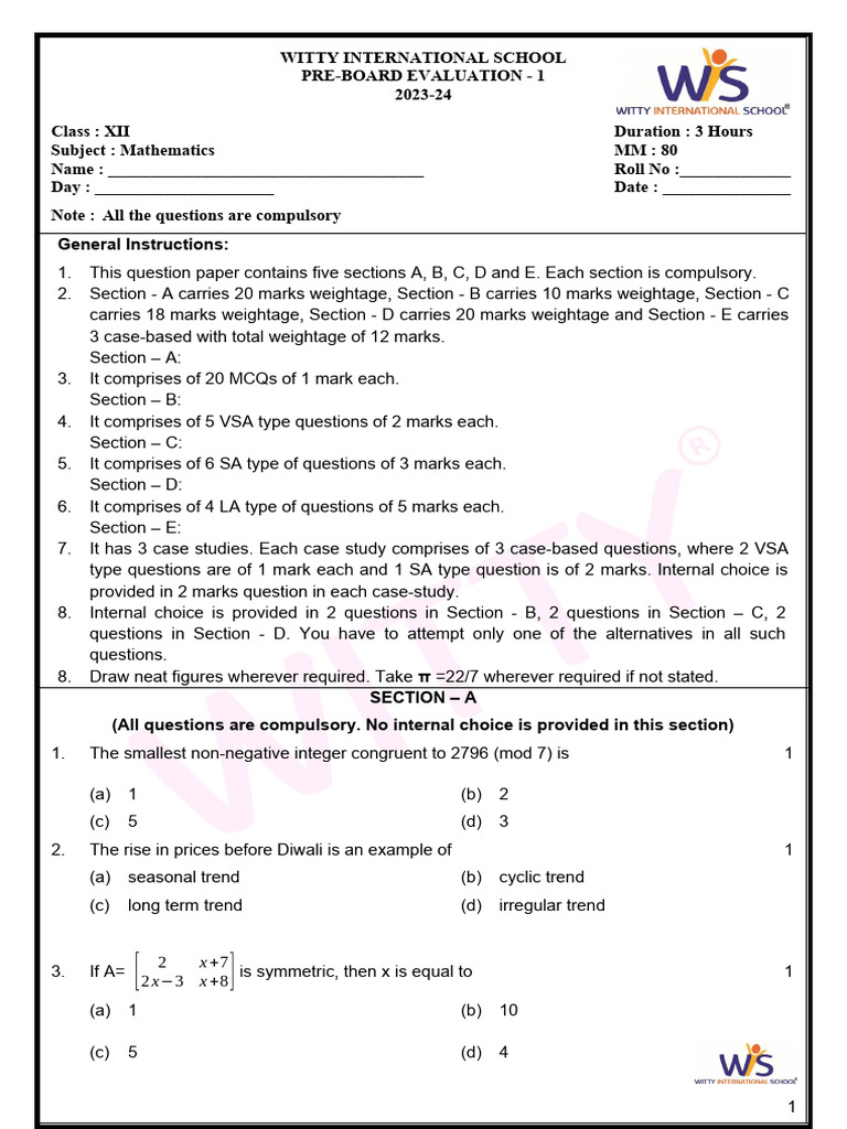 12 Mathematics | PDF