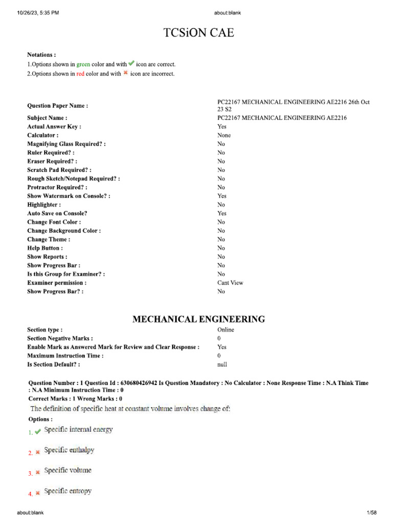 PC22167 MECHANICALENGINEERINGAE221626 TH Oct 23 S27376 | PDF