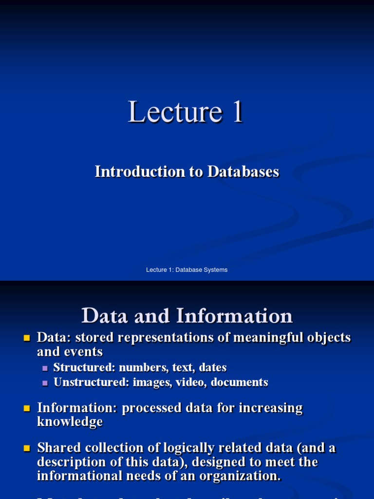Introduction of Databse | PDF | Databases | Server (Computing)