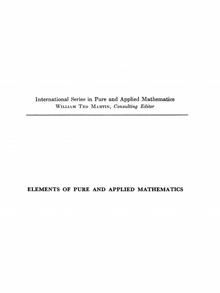 Elements of Pure and Applied Mathematics (Lass) | PDF