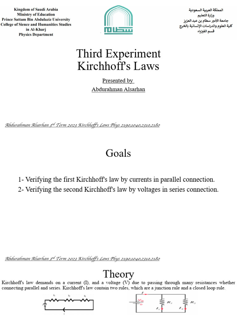 3rd _Exp_Kirchoff's_Law | PDF | Power Supply | Series And Parallel Circuits