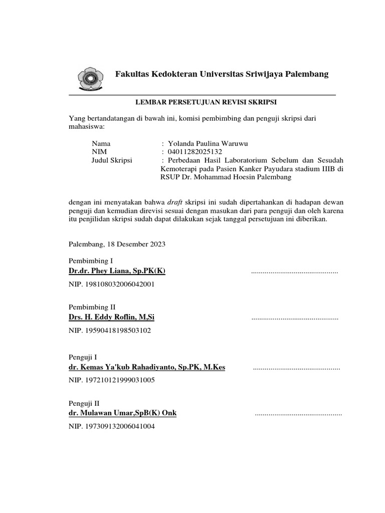 Lembar Selesai Revisi Yola | PDF