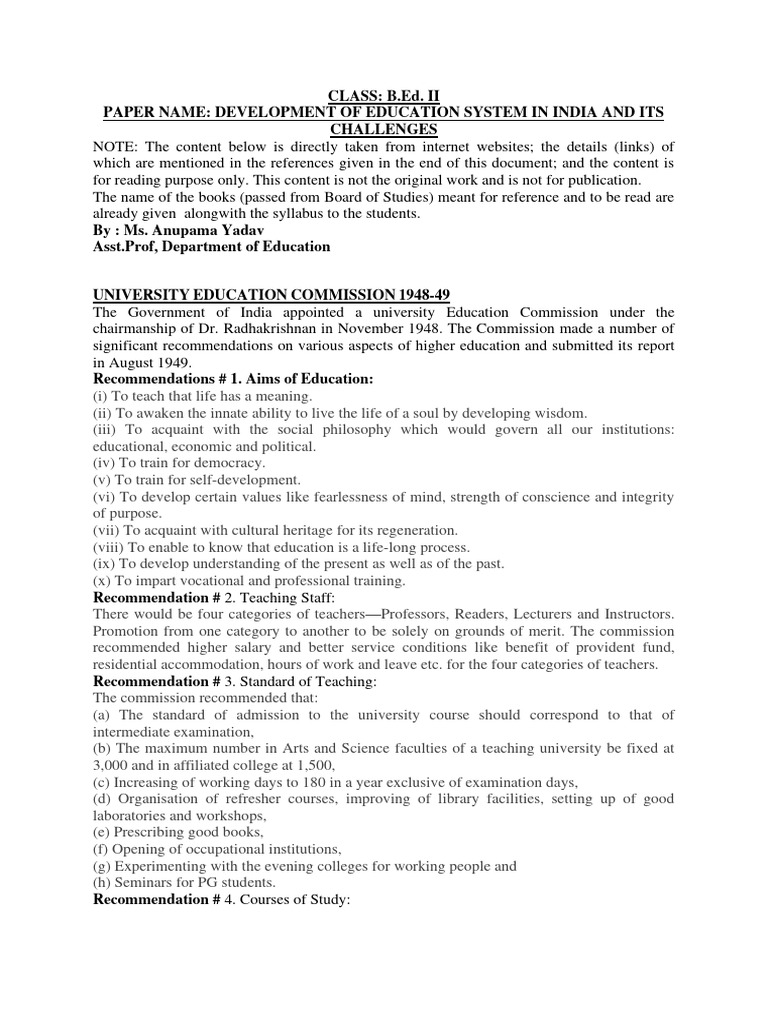 Radhakrishnan Commission | PDF | University | Postgraduate Education
