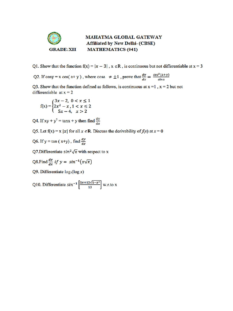 Maths Worksheet | PDF