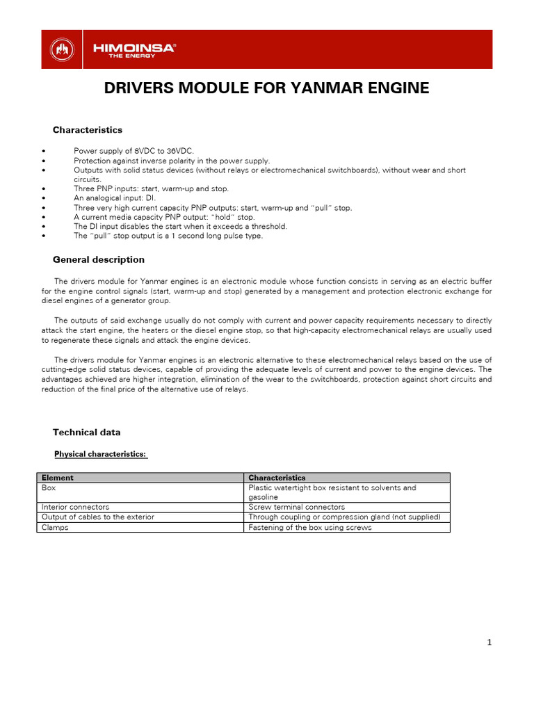 DRIVERS MODULE YANMAR - in | PDF | Relay | Power Supply