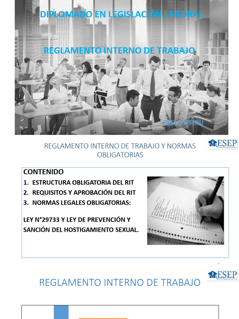 Diplomado en Legislación Laboral Reglamento Interno de Trabajo Y Normas Complementarias | PDF ...