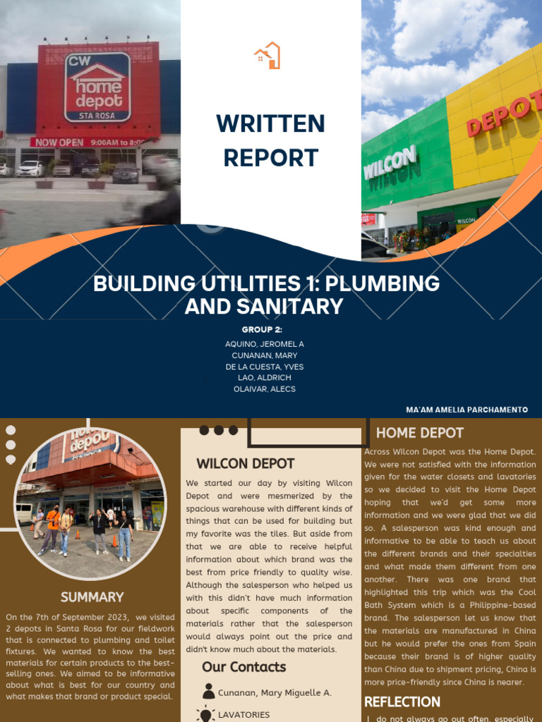 Plumbing Insights from Wilcon Depot Visit | PDF | Water Heating | Plumbing