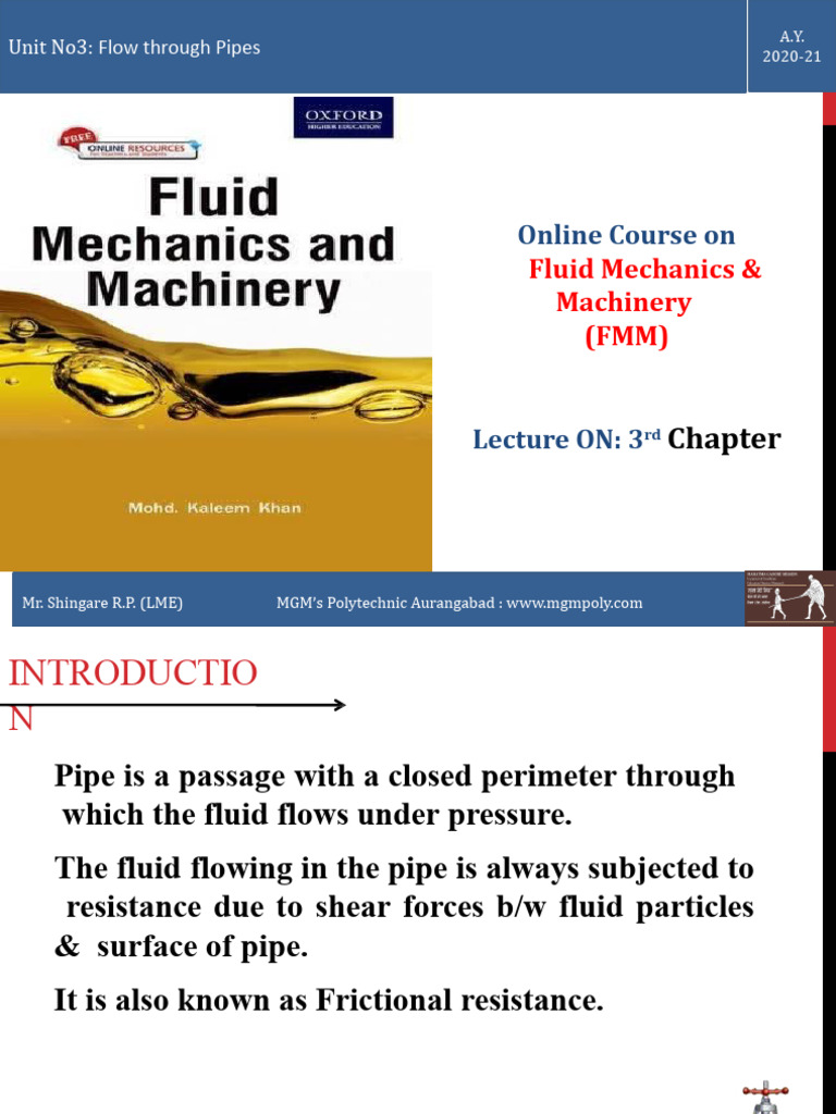 Flow Through Pipes | Download Free PDF | Applied And Interdisciplinary Physics | Hydraulics