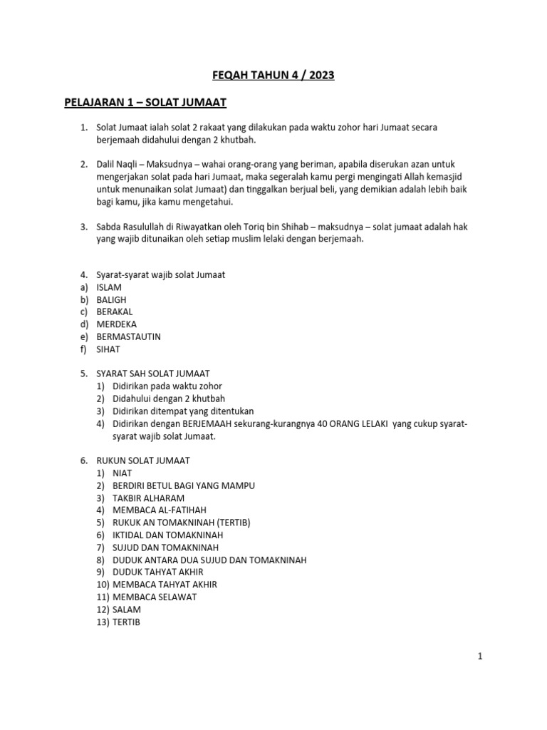 Feqah Tahun 4 Pdf
