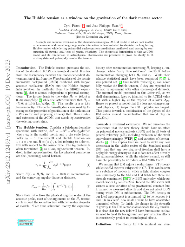 Hibble Tension | PDF | Physical Cosmology | Cosmic Microwave Background