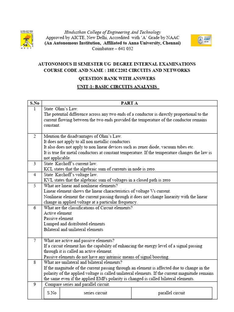 Basic Circuit Analysis | PDF