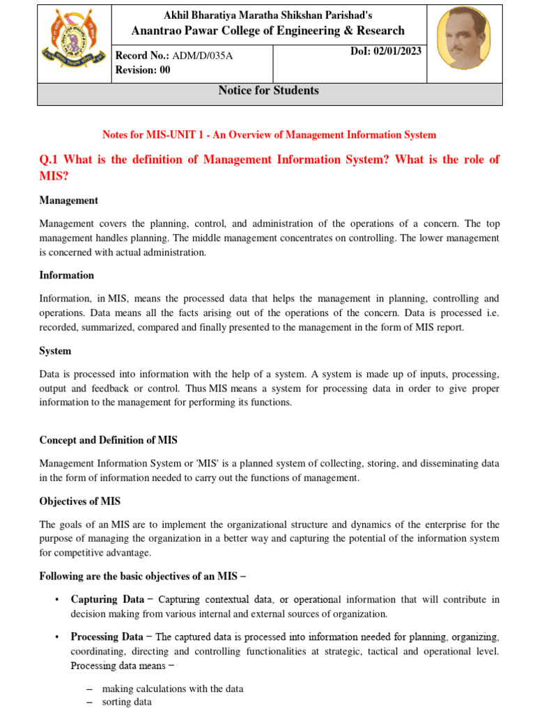 Mis-Unit 1 | PDF | Databases | Cloud Computing