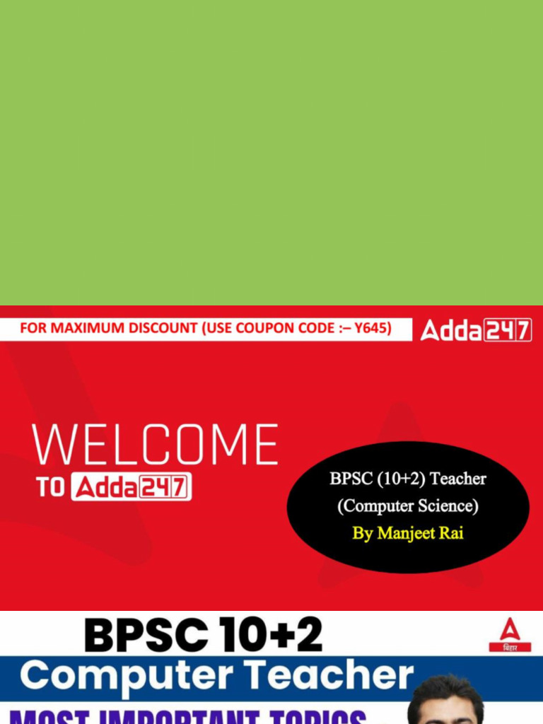 BPSC 10+2 Computer Science Class 28 MCQs Discussion 21st June by | PDF