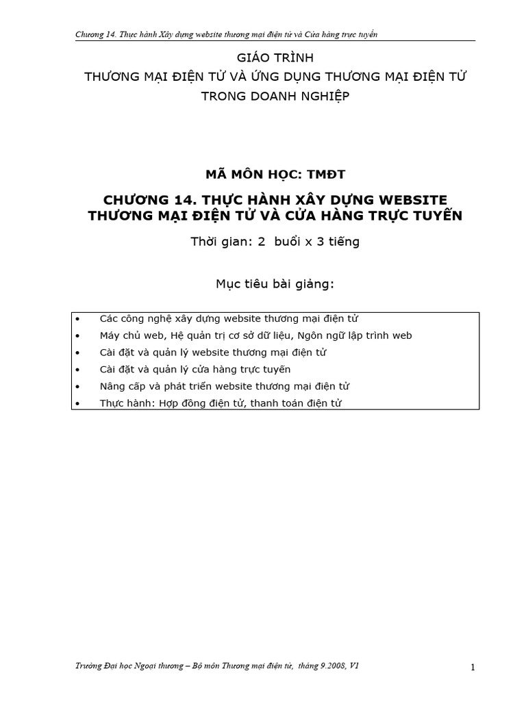 701 - Giao Trinh TMDT - Bai 14. Huong Dan Thuc Hanh | PDF