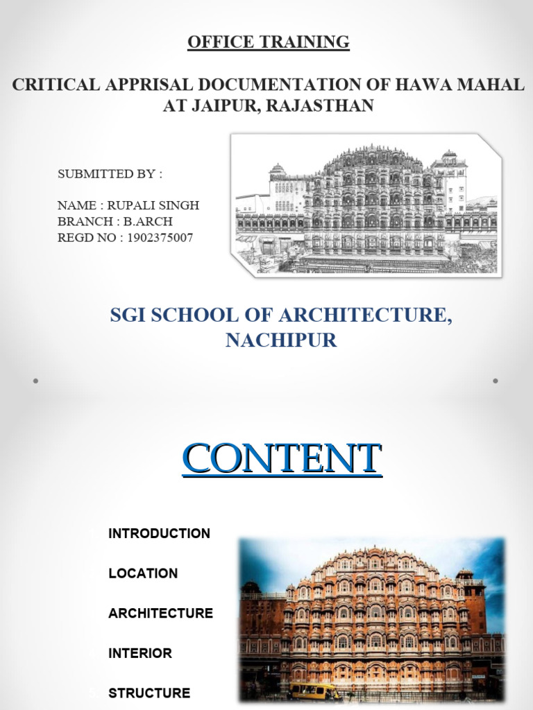 Final HAWA MAHAL PRESENTATION | PDF | Architectural Design | Architecture