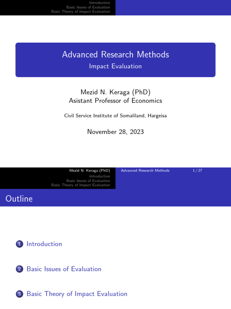 Impact Evaluation Lecture | PDF | Computers