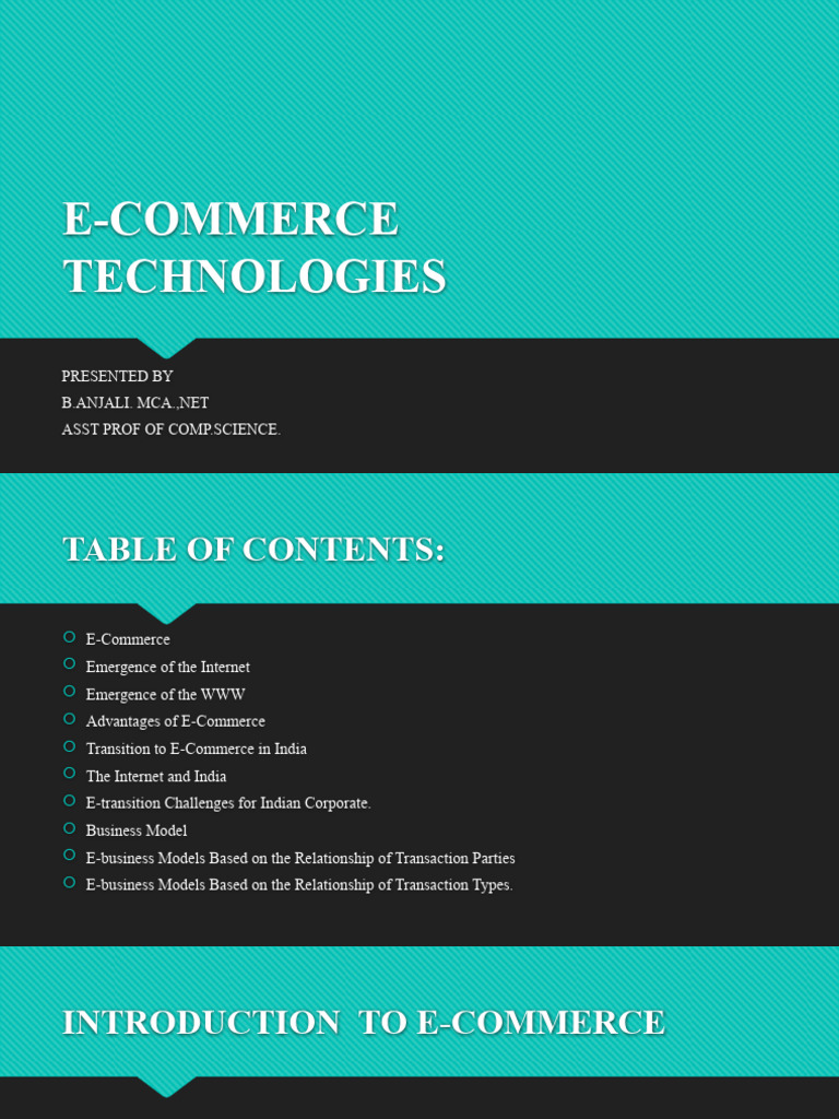 ECOMMERCE Introduction | PDF
