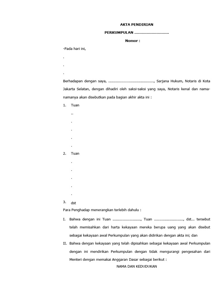 Akta Pendirian Perkumpulan IKA-APP | PDF | Karier & Perkembangan