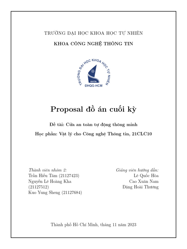 HCMUS-Vật lý cho công nghệ thông tin-Đồ án | PDF