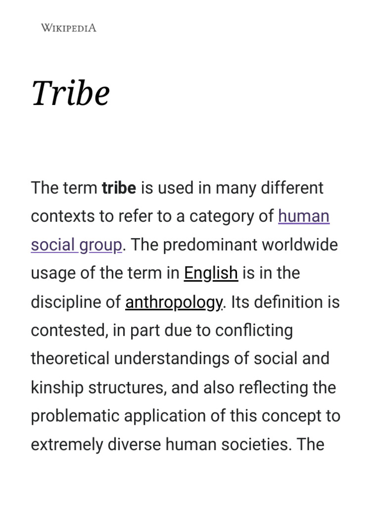 Tribe | PDF