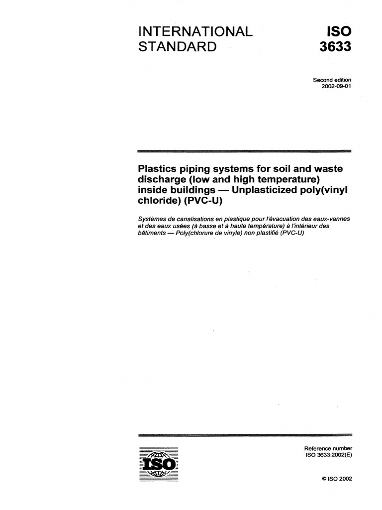 ISO 3633 2002, Plastics Piping | PDF