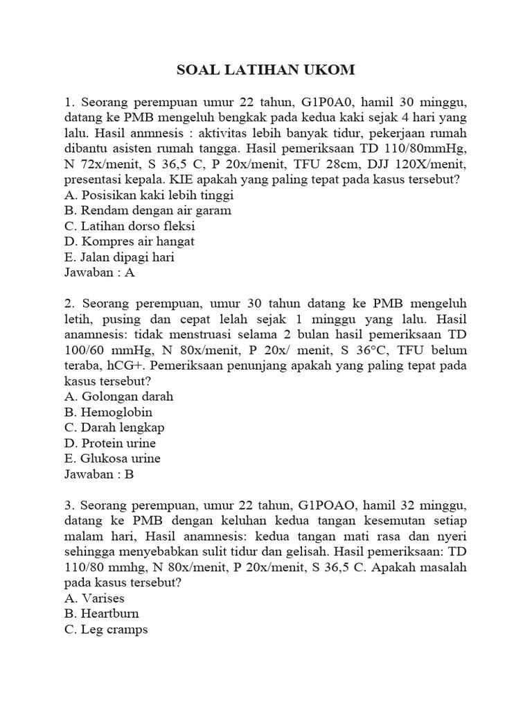 Soal Latihan Ukom 1 | PDF