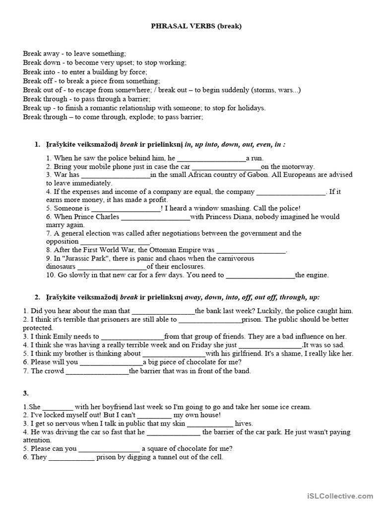 Phrasal Verb - Break | PDF