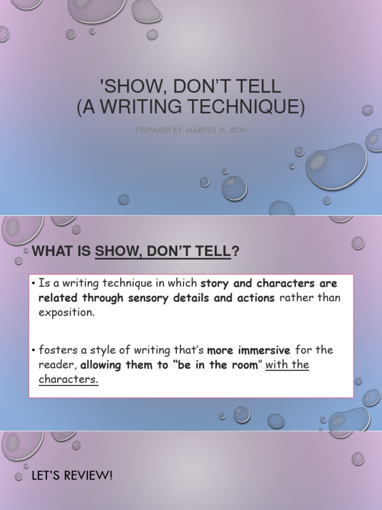 Show, Don't Tell As A Writing Technique | PDF | Psychology