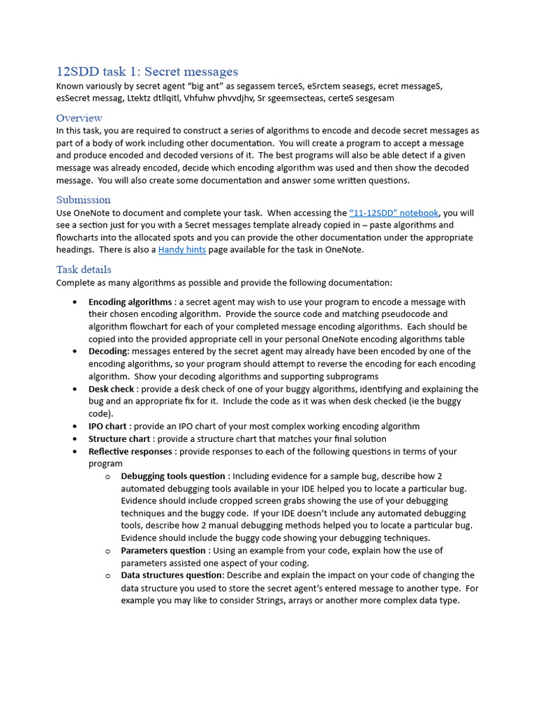 12SDD Task 1 - Task Description | PDF