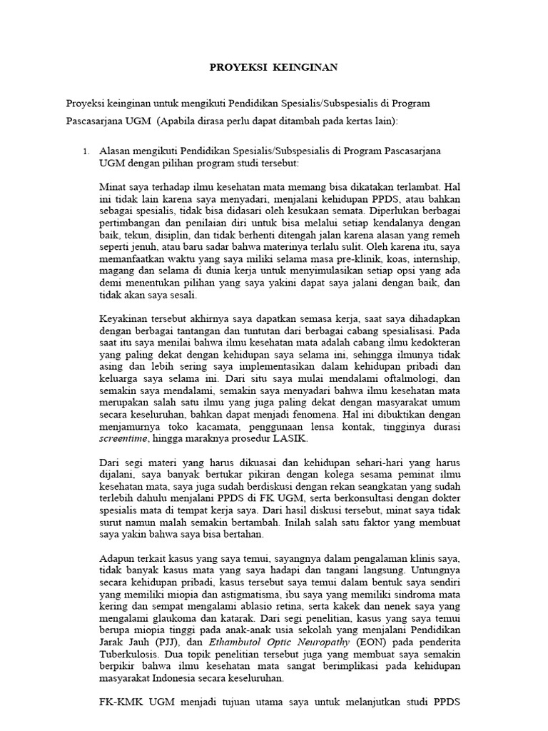 2022 Form Proyeksi Keinginan Magister | PDF