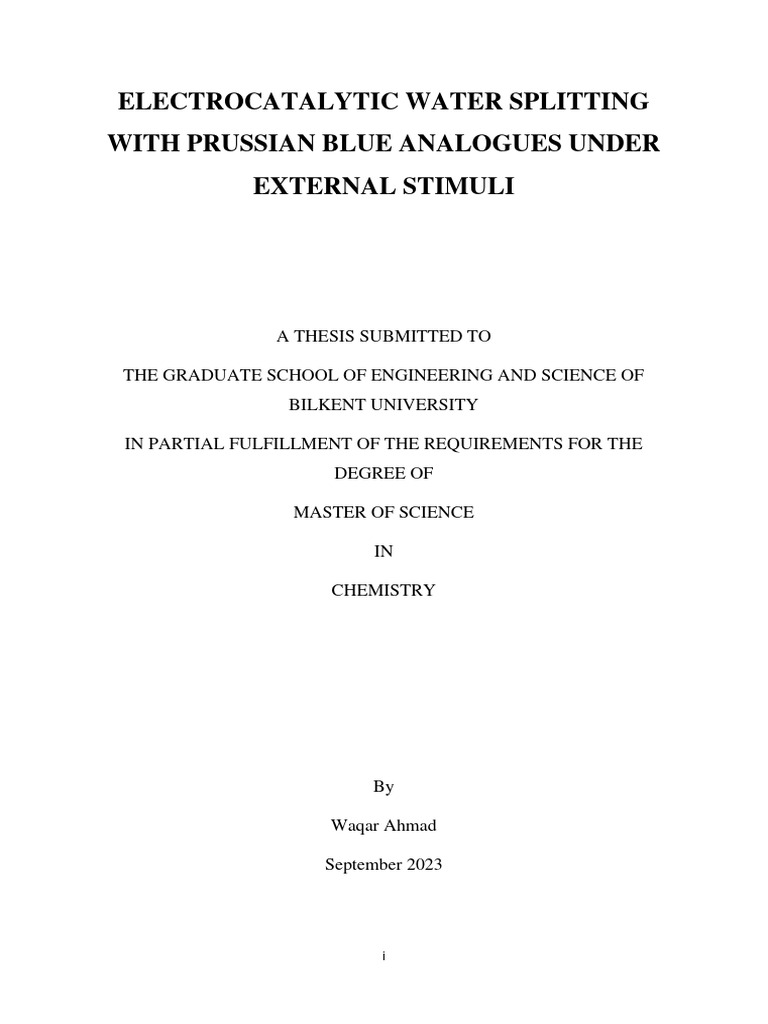 Electrocatalytic Water Splitting | PDF | Hydrogen | Chemical Bond