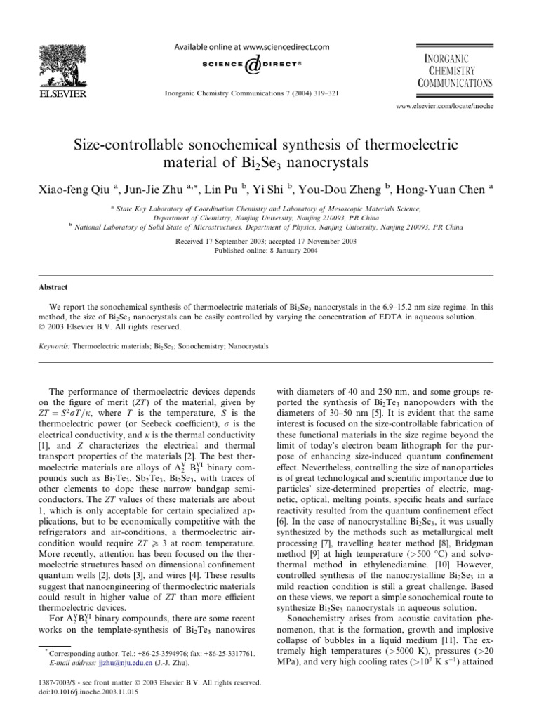 Bi2Se3 (XRD) | PDF | X Ray Crystallography | Materials Science
