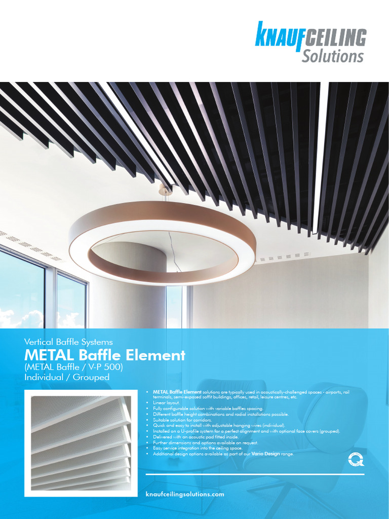 DS Knauf Ceiling Solutions METAL Baffle Element EN | PDF
