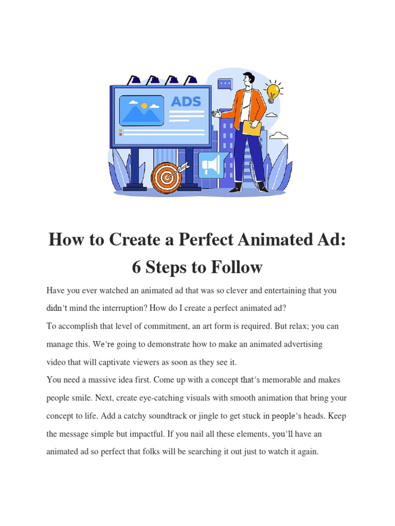 How To Create A Perfect Animated Ad | PDF | Career & Growth