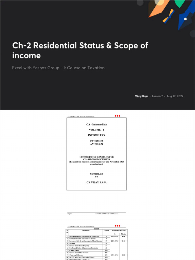 Ch2 Residential Status Scope of Income With Anno | PDF