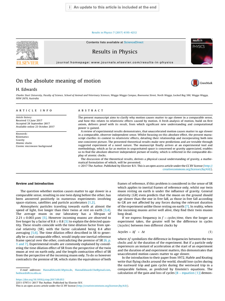 On The Absolute Meaning of Motion | PDF | Time | Special Relativity