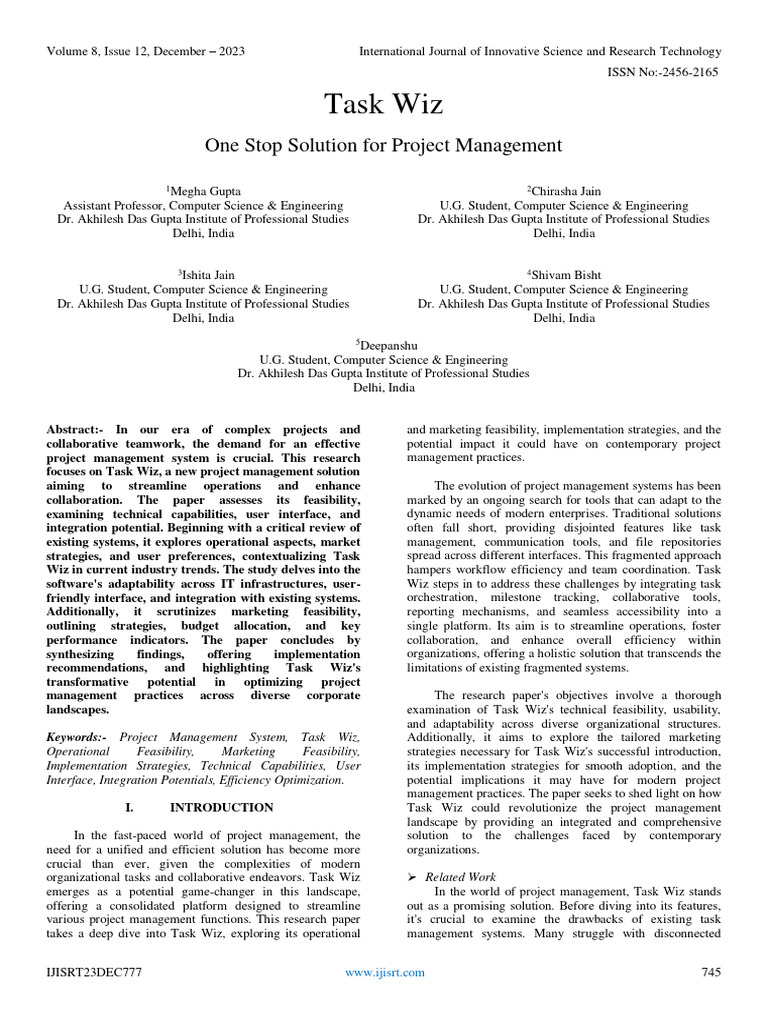 Task Wiz | PDF | Usability | Project Management