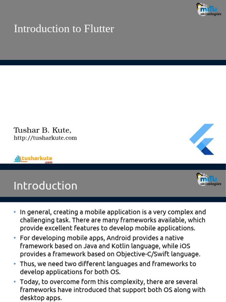 Introduction To Flutter | PDF