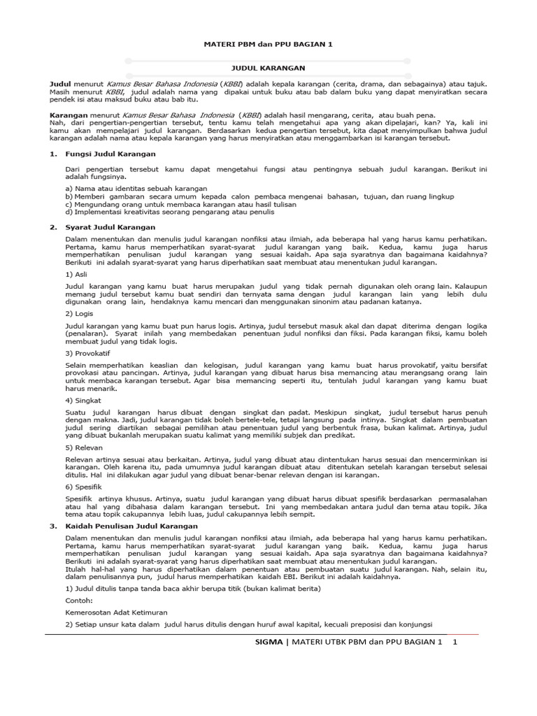 MATERI PBM Dan PPU BAGIAN 1 | PDF