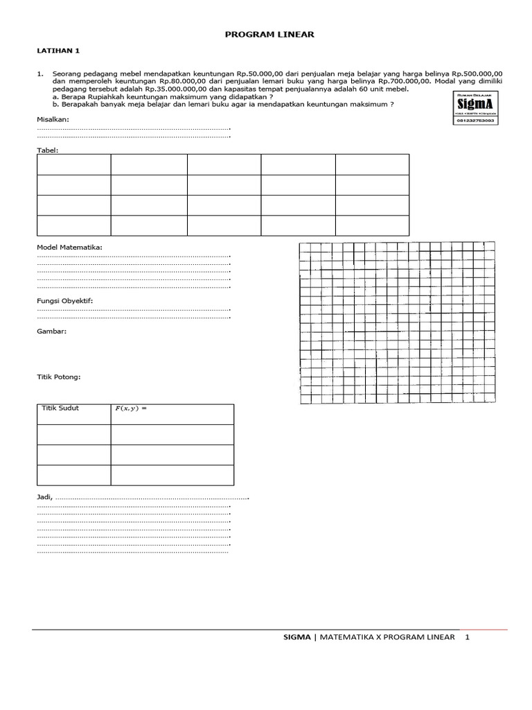 Latihan Soal Program Linear | PDF