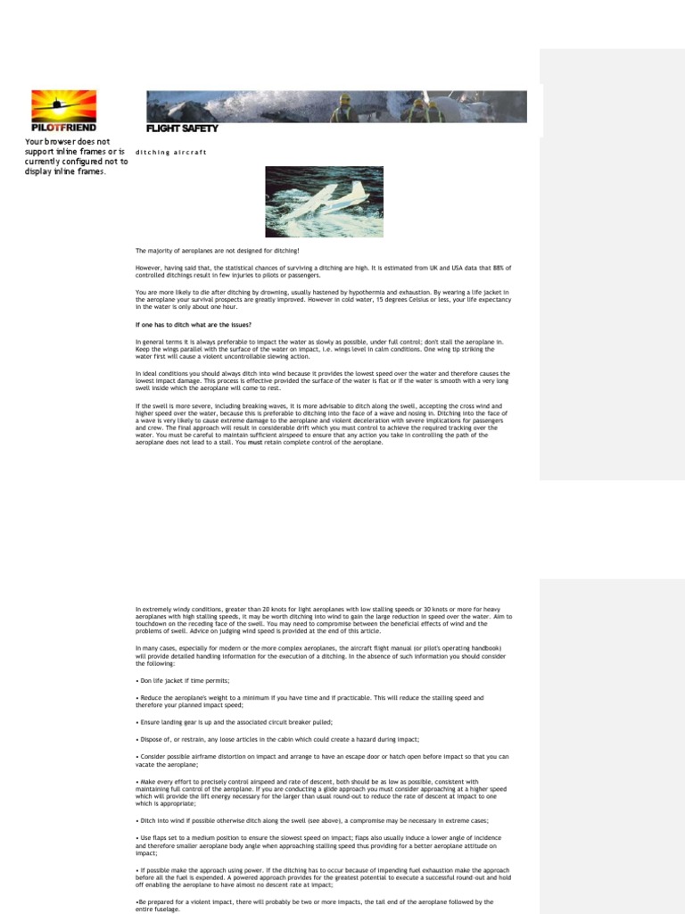 Ditching-How To F | PDF | Stall (Fluid Mechanics) | Airplane