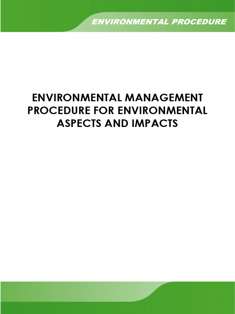 E MP 6 Environmental Aspects and Impacts Sample | PDF | Risk | Risk ...
