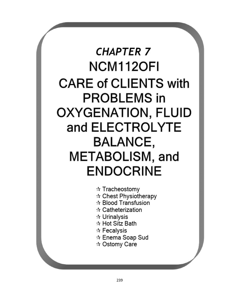 Chapter 7 Ofi Procedure Manual | PDF | Blood Transfusion | Urinary Incontinence