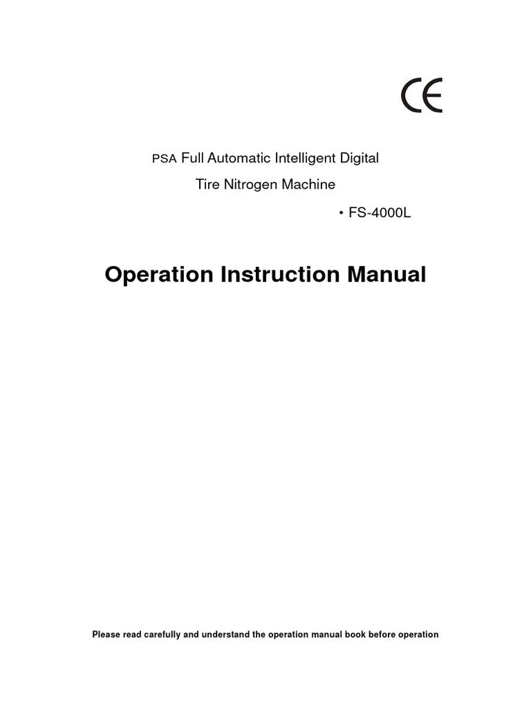 FS-4000L Manual | PDF | Equipment | Manufactured Goods