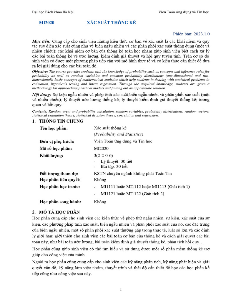 2023 MI2020 Xacsuatthongke KSTN | PDF